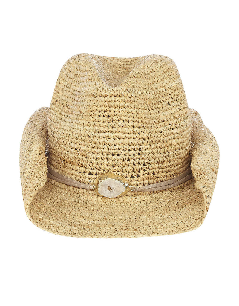 Kelli in Natural/Gold Crochet Raffia Cowboy Hat – MARKET